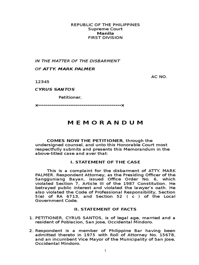 Disbarment Case Against Atty. Mark Palmer | PDF | Common Law | Public ...
