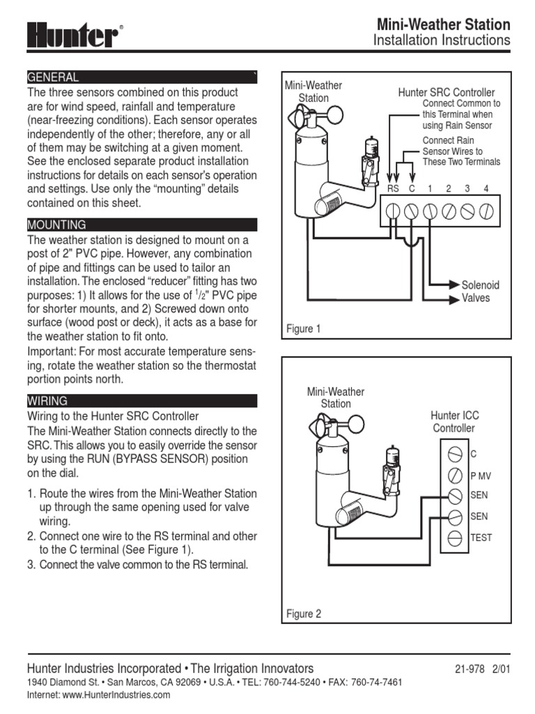 Hunter Weather Station Installation | PDF | Electrical Wiring | Machines