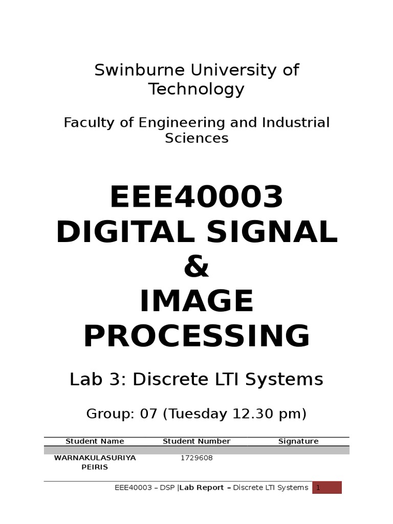 Lab 3 | PDF | Digital Signal Processing | Convolution