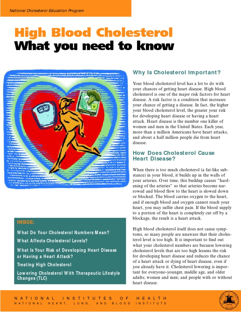 What You Need To Know: High Blood Cholesterol | PDF | Cholesterol ...