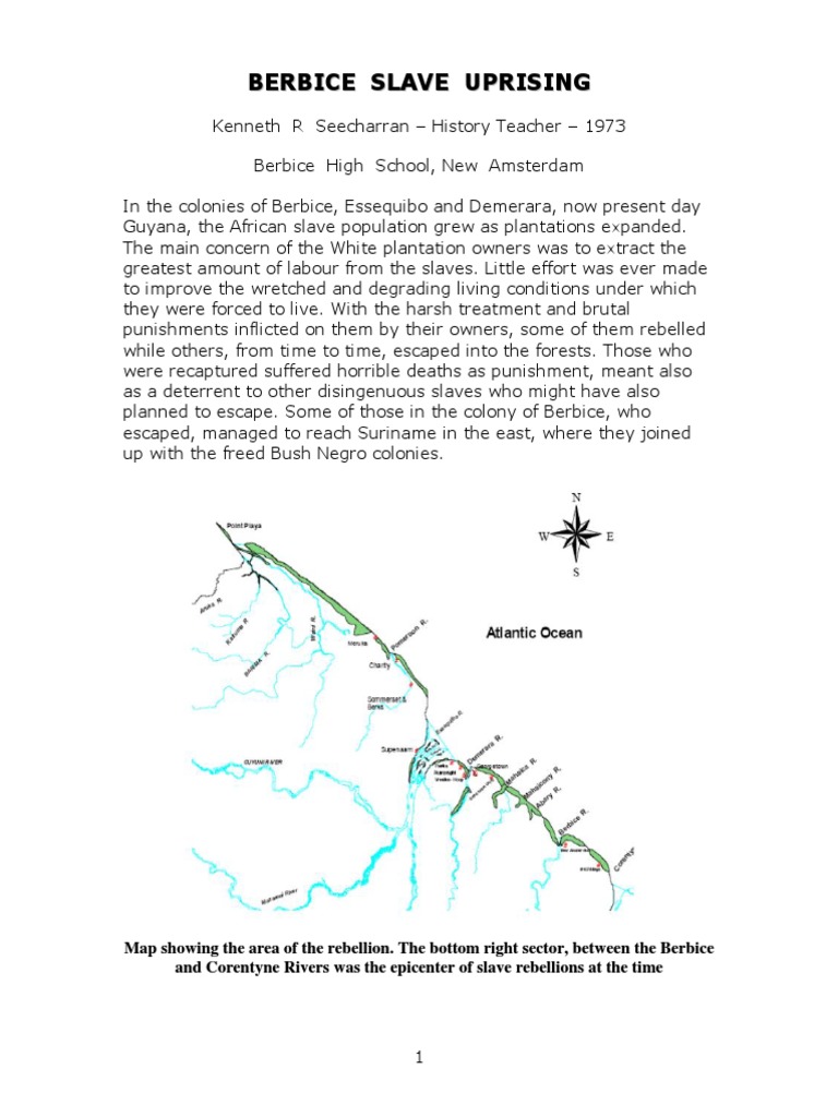 Berbice Slave Uprising | PDF | Guyana | Slavery