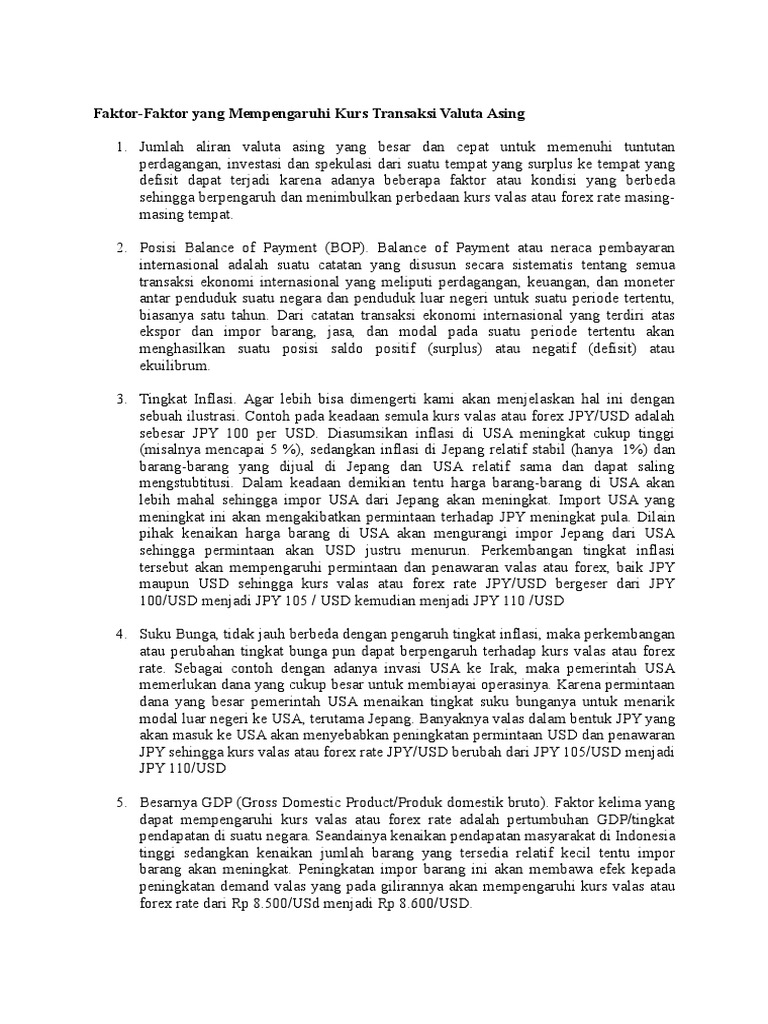 Faktor Kurs Valas | PDF