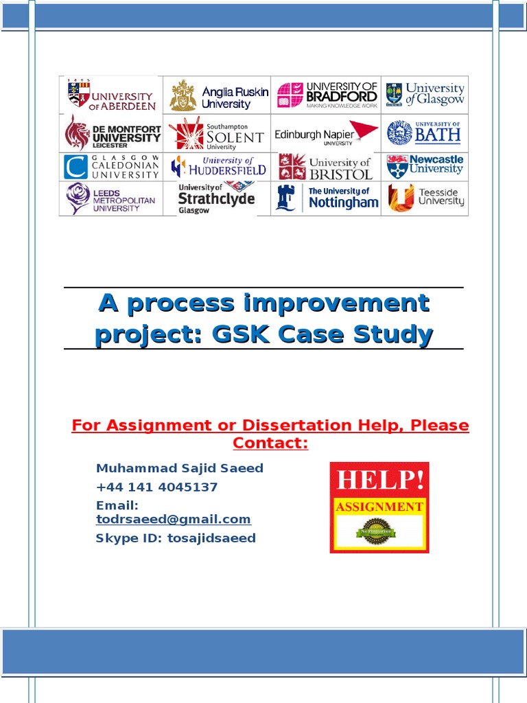 A Process Improvement Project: GSK Case Study | PDF | Glaxo Smith Kline ...