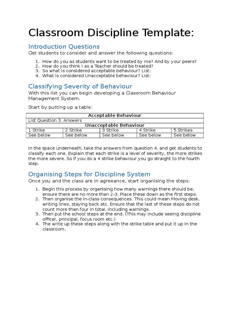 Classroom Discipline Management Guide | PDF | Career & Growth