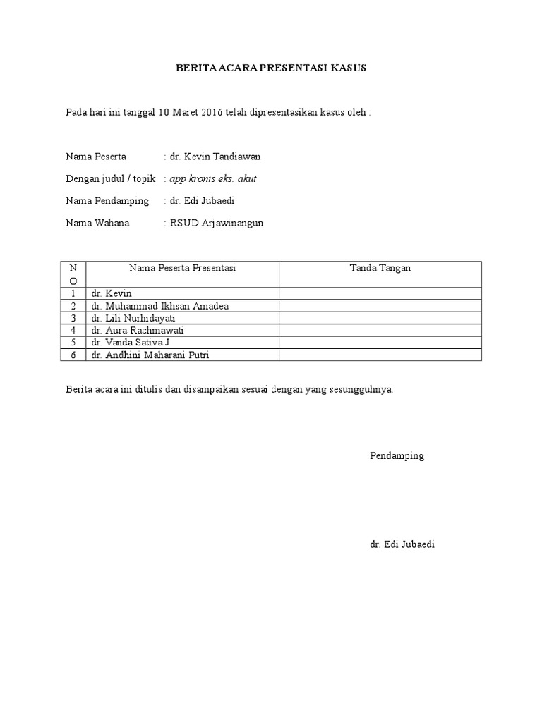 Berita Acara Preskas App Isip | PDF | Sains & Matematika