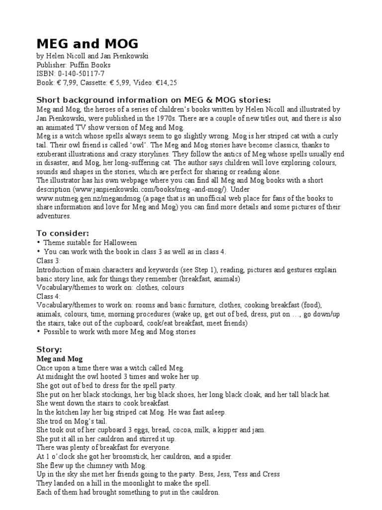 MEG and MOG Lesson Planning | PDF | Vocabulary | Books
