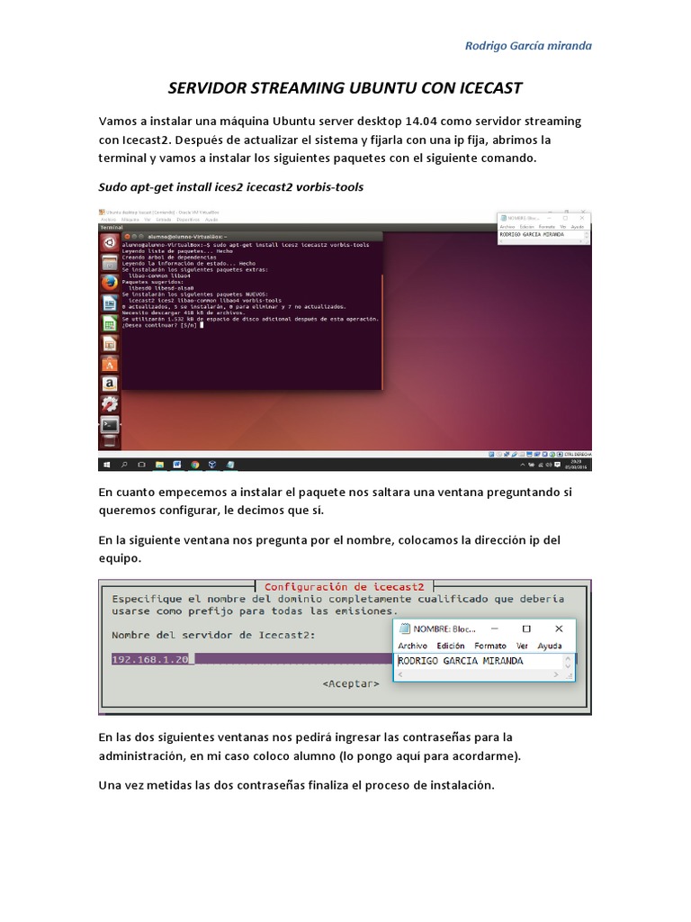 Icecast Ubuntu Manual | PDF | Ubuntu (sistema operativo) | Archivo de ...