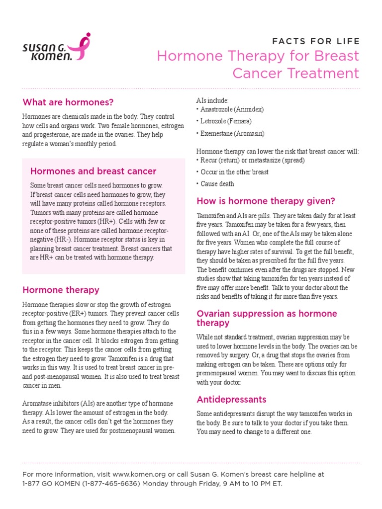 Hormone Therapy For Breast Cancer Treatment Estrogen Breast Cancer