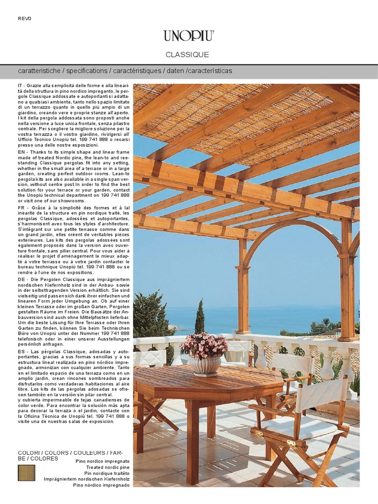 Pergolas Classique Unopiù : Élégance Extérieure | PDF | Conception ...