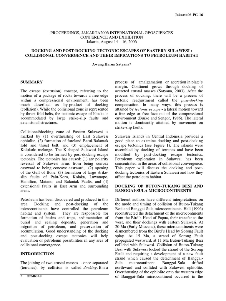 2.docking and Post-Docking Tectonic Escape | PDF | Sedimentary Basin ...