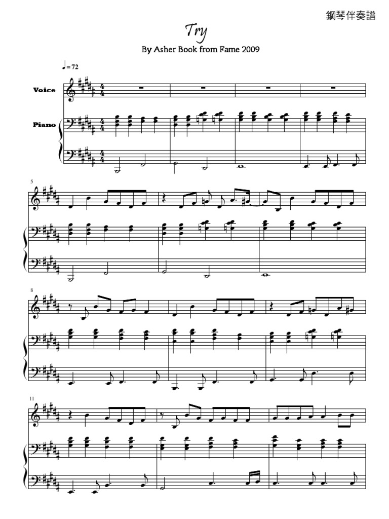 Asher Book - Try (Fame 2009 OST) | PDF