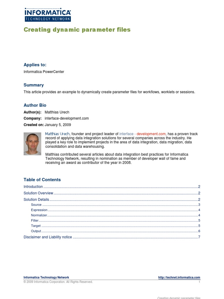 Creating Parameter File - Dynamic | PDF | Parameter (Computer Programming) | Workflow