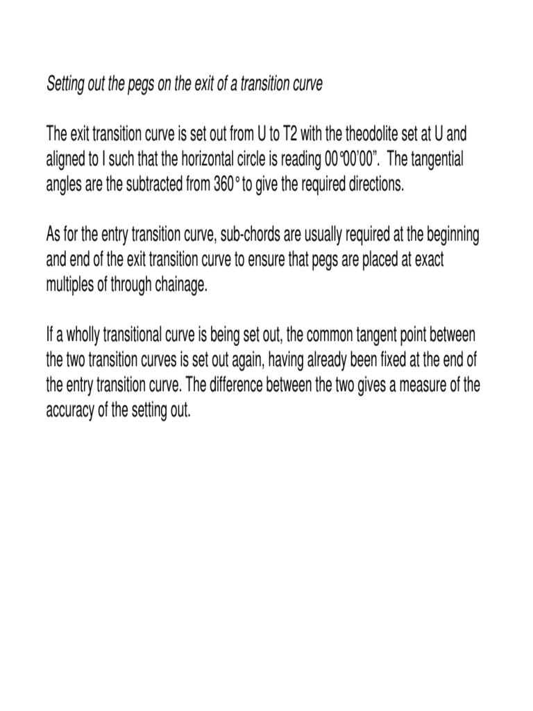 Surveying Transition Curves | PDF