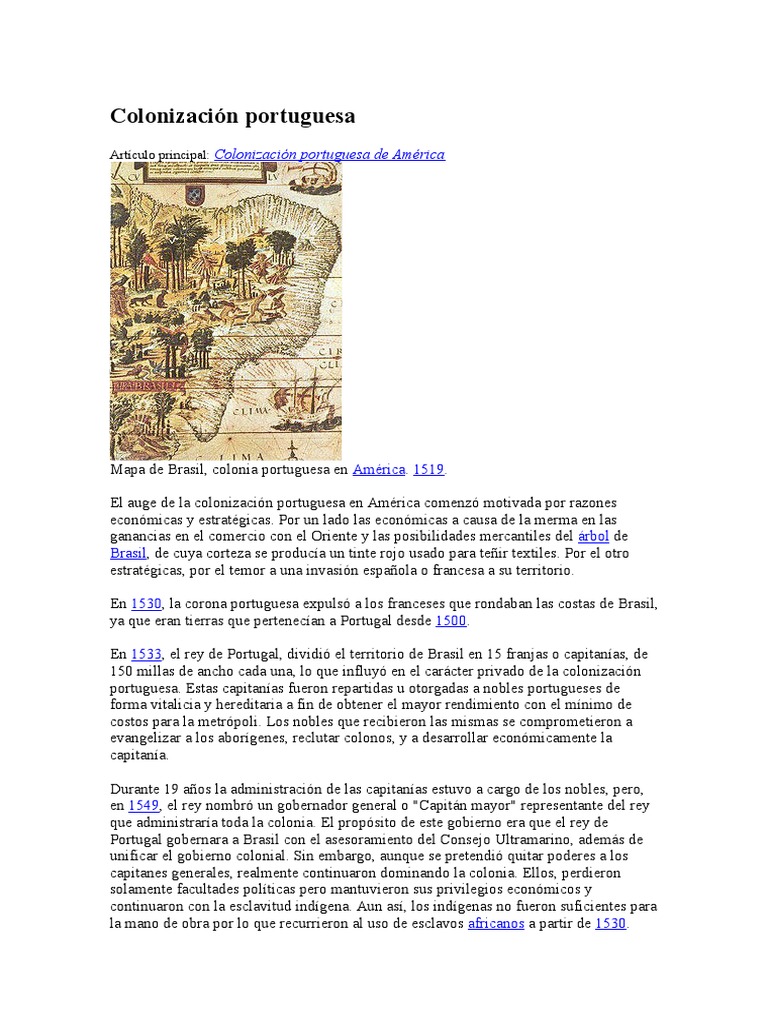 Colonización Portuguesa | Colonización europea de las Américas | Brasil
