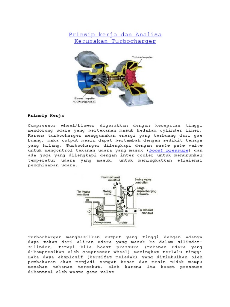 Prinsip Kerja Dan Analisa Kerusakan Turbocharger | PDF Prinsip Kerja Dan Analisa Kerusakan Turbocharger | PDF
