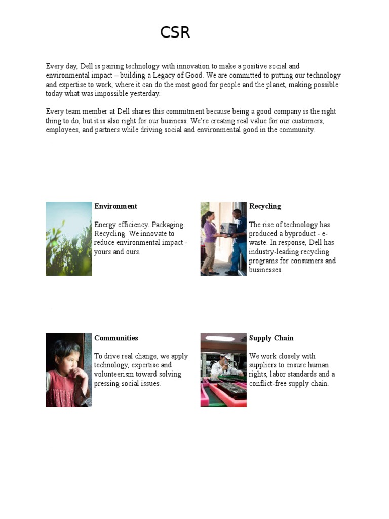 Dell's Commitment to CSR and Sustainability | PDF