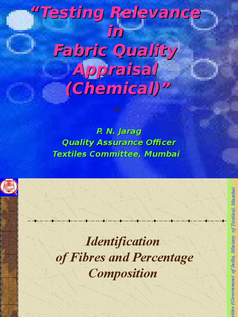 Chemical Testing For Fabric | PDF | Textiles | Materials