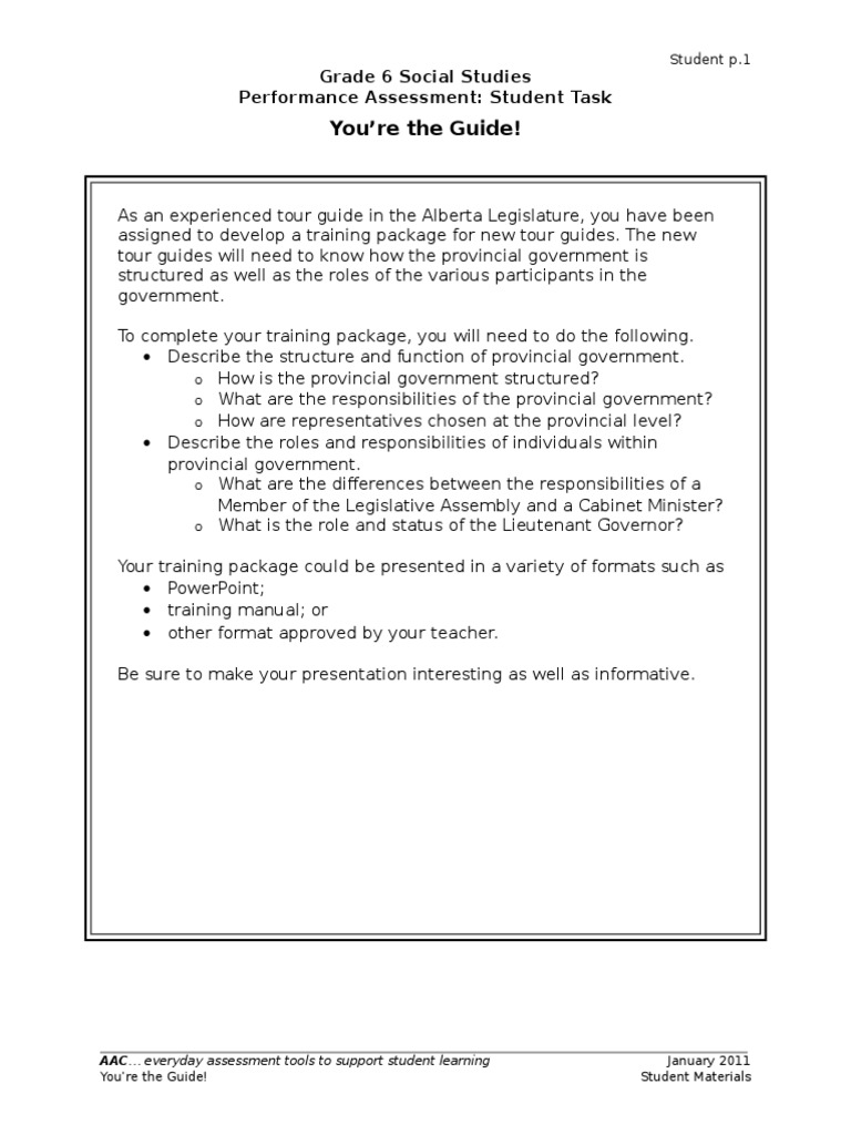 Provincial Government Assessment Task | PDF | Educational Psychology ...