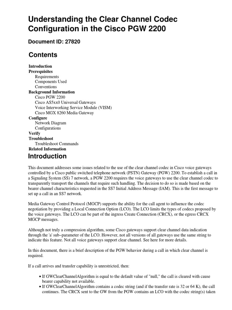 Pgw Clear Channel | Gateway (Telecommunications) | Telecommunications