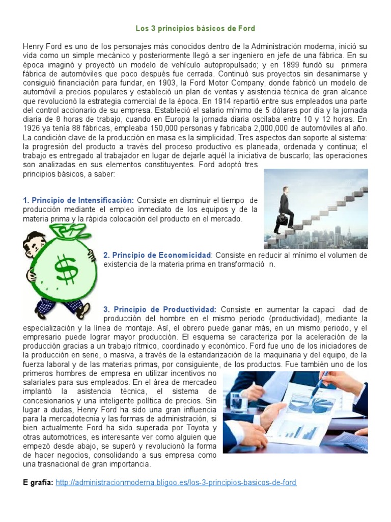 Los 3 Principios Básicos de Ford | PDF | Compania de motores ford ...