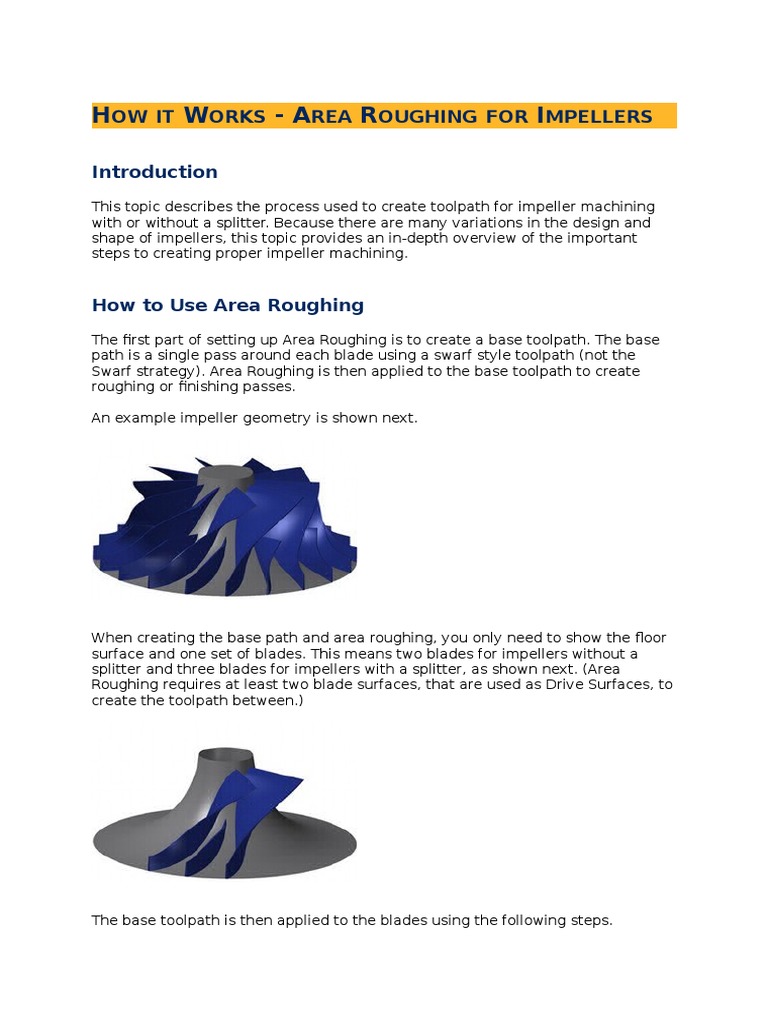 Area Roughing For Impellers | PDF | Machining | Geometry