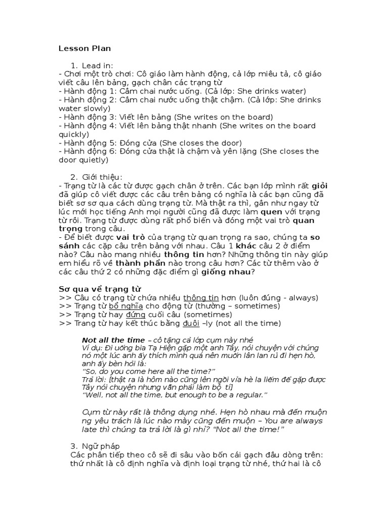 Lesson Plan - Ms Hoa Toeic | PDF
