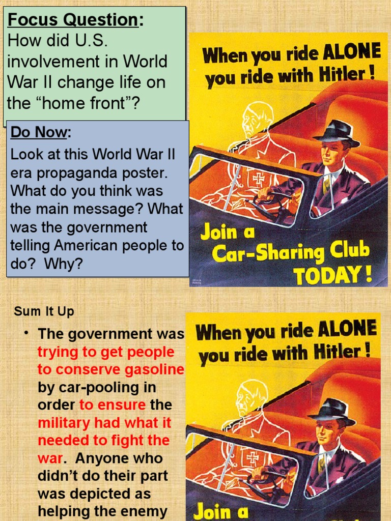 World War II Lesson 2 Homefront | PDF | Rationing | International Security