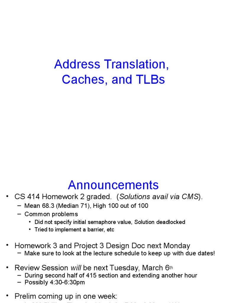 Address Translation, Caches, and Tlbs | PDF | Cpu Cache | Computer Architecture