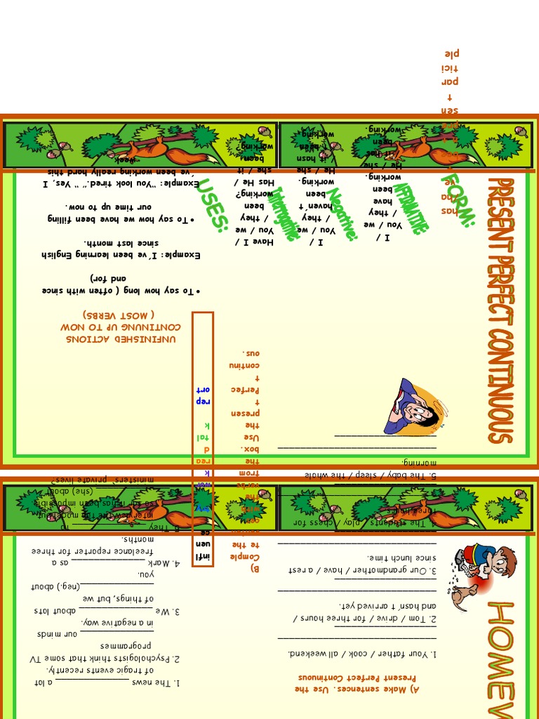 Present Perfect Continuous Guide | PDF | Perfect (Grammar) | Languages