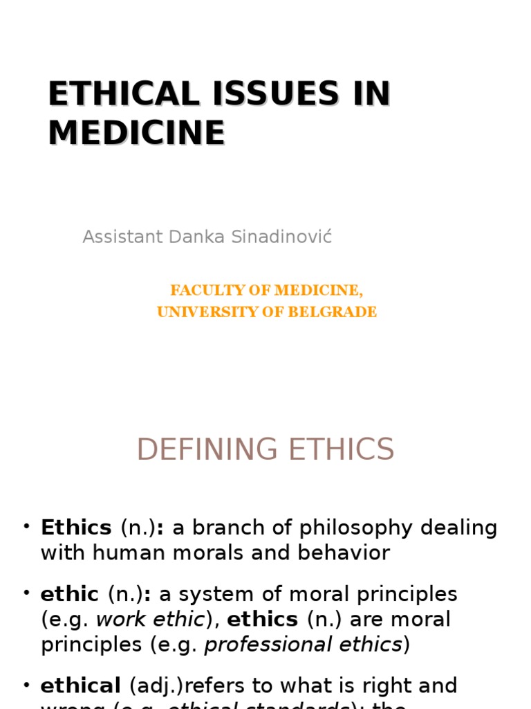 Ethical Issues in Medicine | PDF | Medical Ethics | Medicine