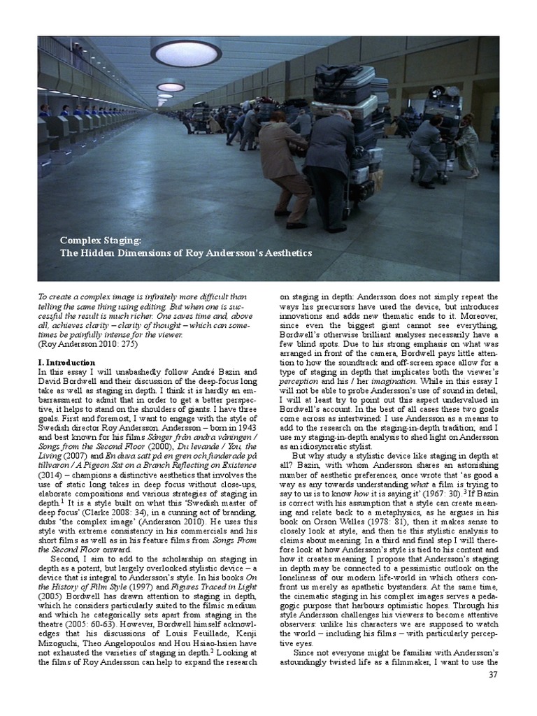 Complex Staging The Hidden Dimensions of Roy Anderssons Aesthetics | PDF