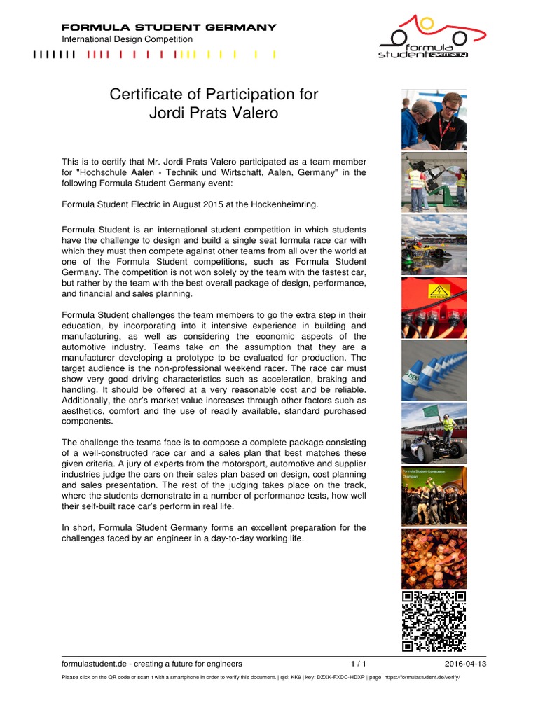 FSG CertificateOfParticipation U29415 PDF | PDF