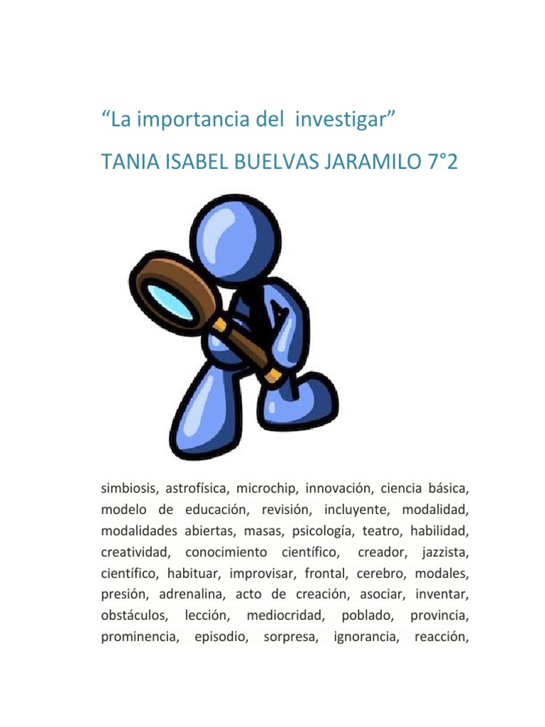 La Importancia Del Investigar | PDF | Science | Conocimiento