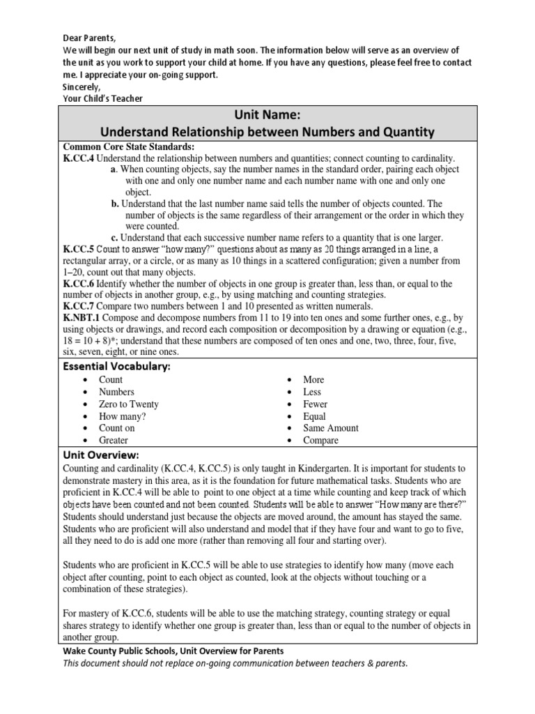 3 Understand Relationship Between Numbers and Quantity | PDF ...