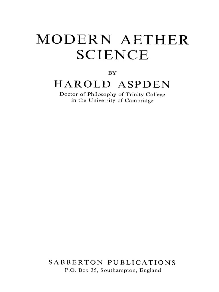 Modern Aether Science PDF | PDF
