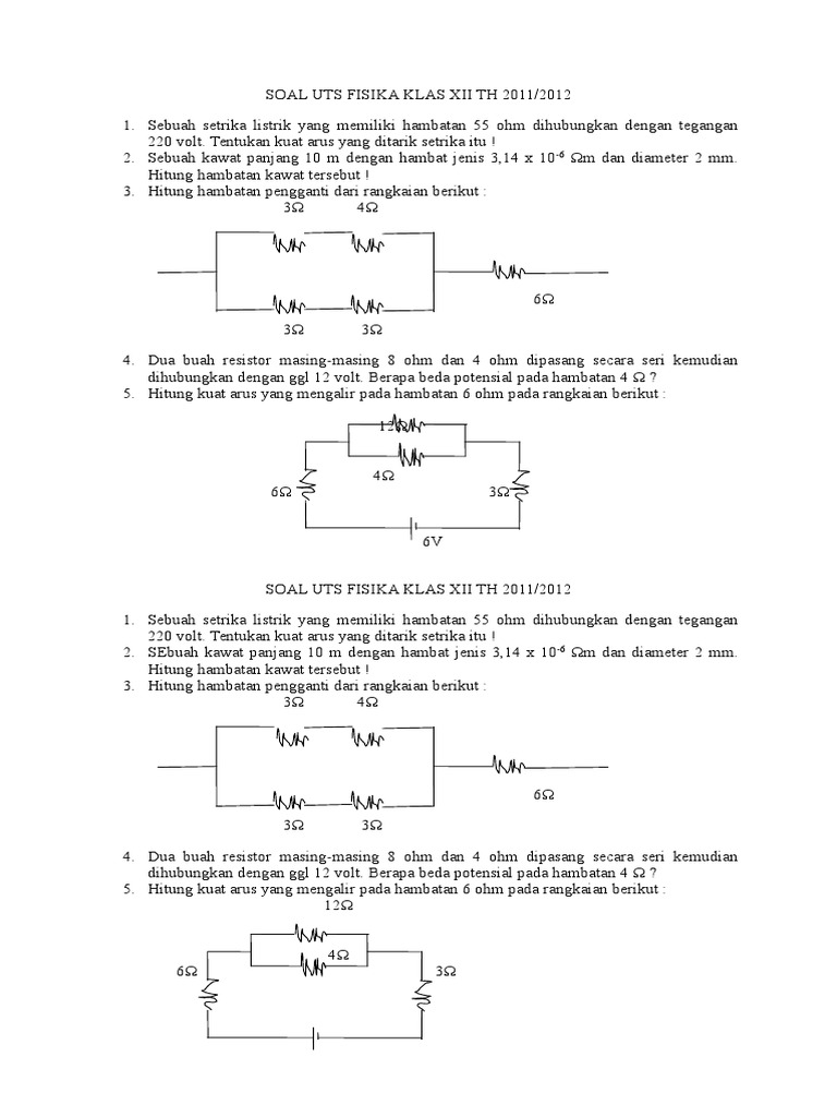 Soal Listrik Dinamis | PDF | Sains & Matematika