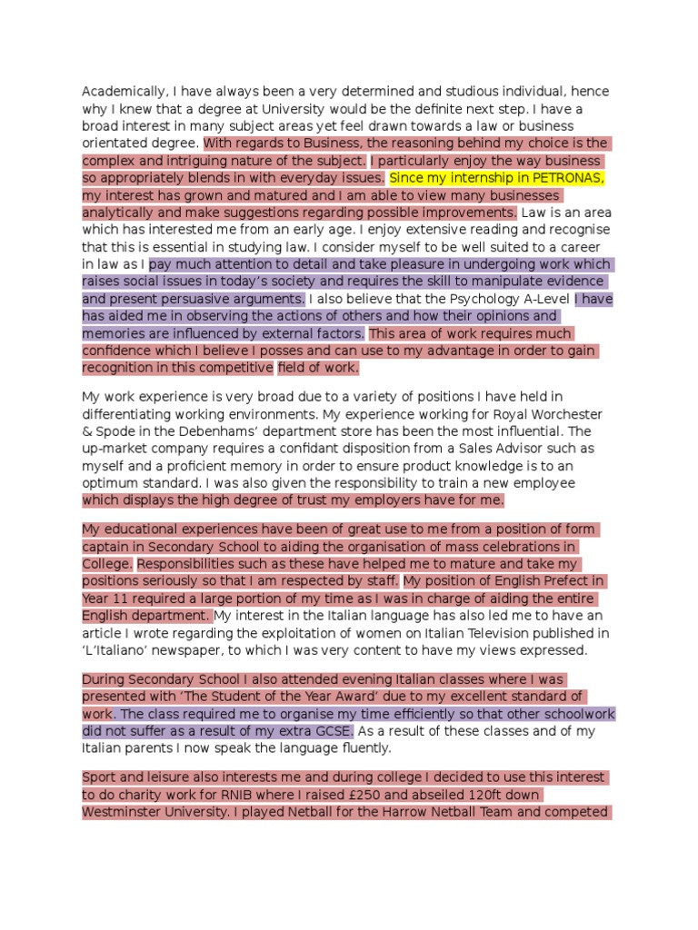 Personal statement sample.docx | Leadership | Leadership & Mentoring