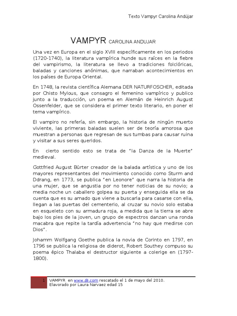 Vampyr Carolina Andujar | PDF | Literatura Vampiro | Vampiros