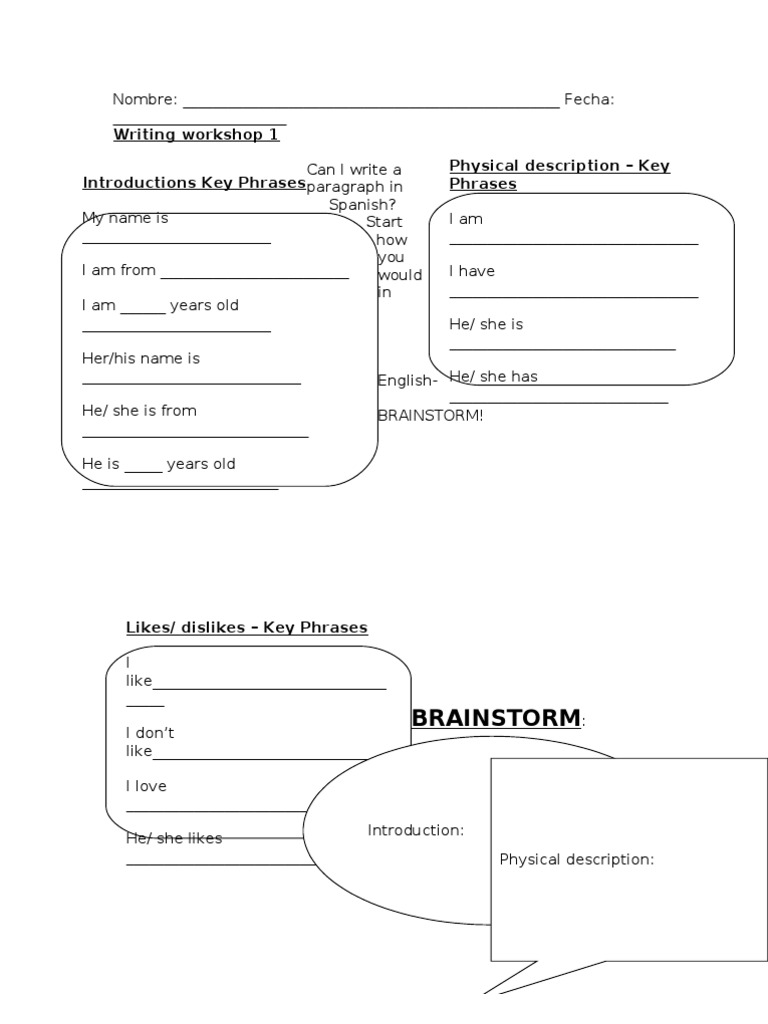 Spanish Writing Workshop Guide | PDF