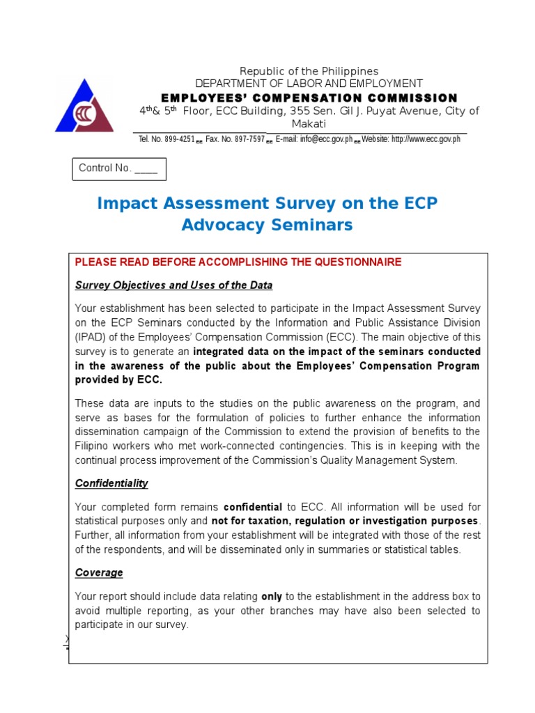 ECP Seminar Impact Survey | PDF | Employment | Welfare