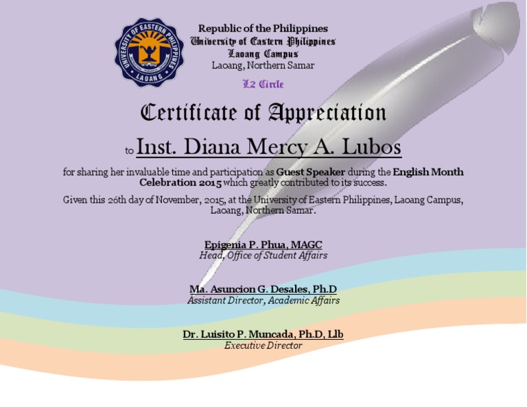 Certificate Guest Speaker PDF | PDF