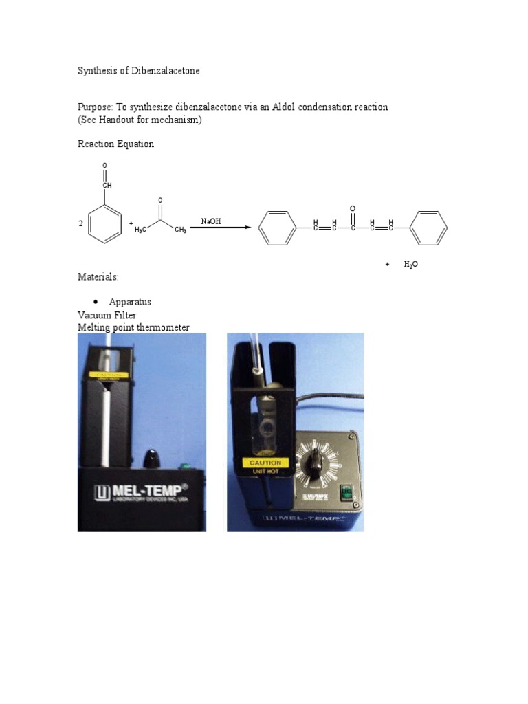 Synthesis of Dibenzalacetone.doc | Sodium Hydroxide | Solvent