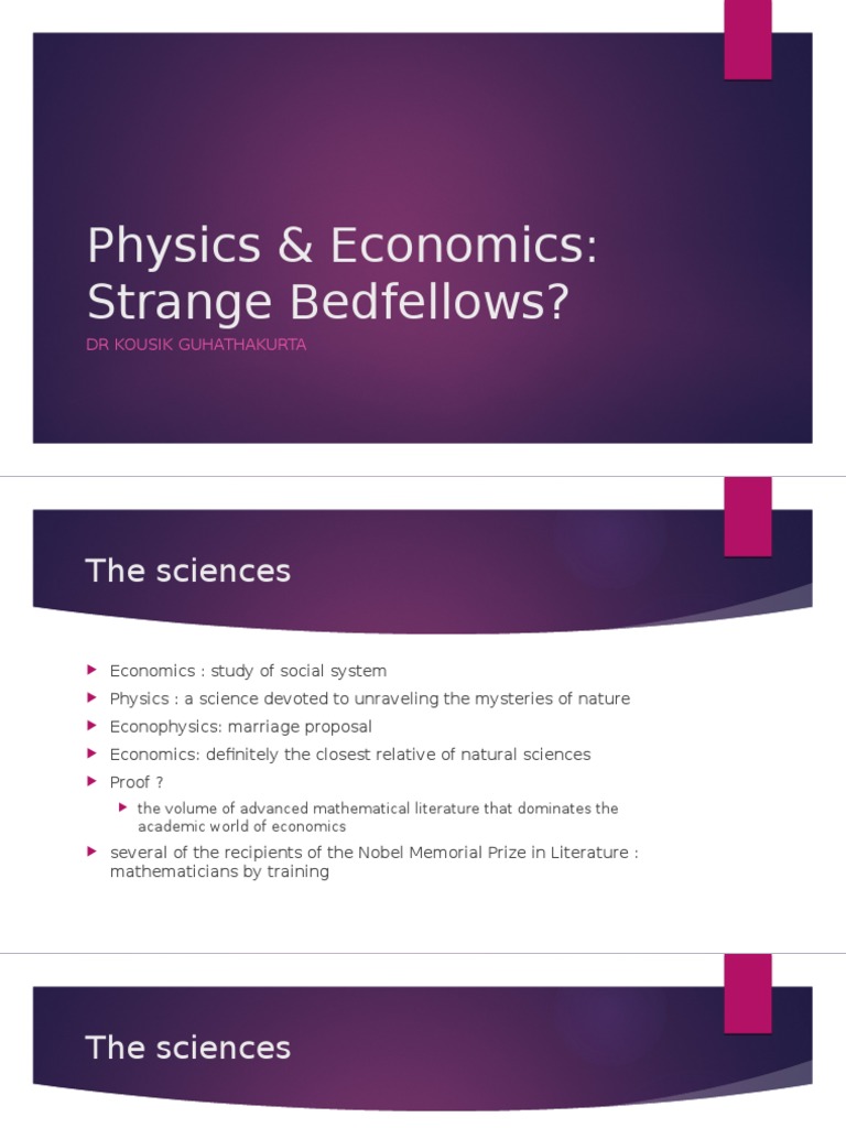 Physics & Economics | PDF | Physics | Applied Mathematics