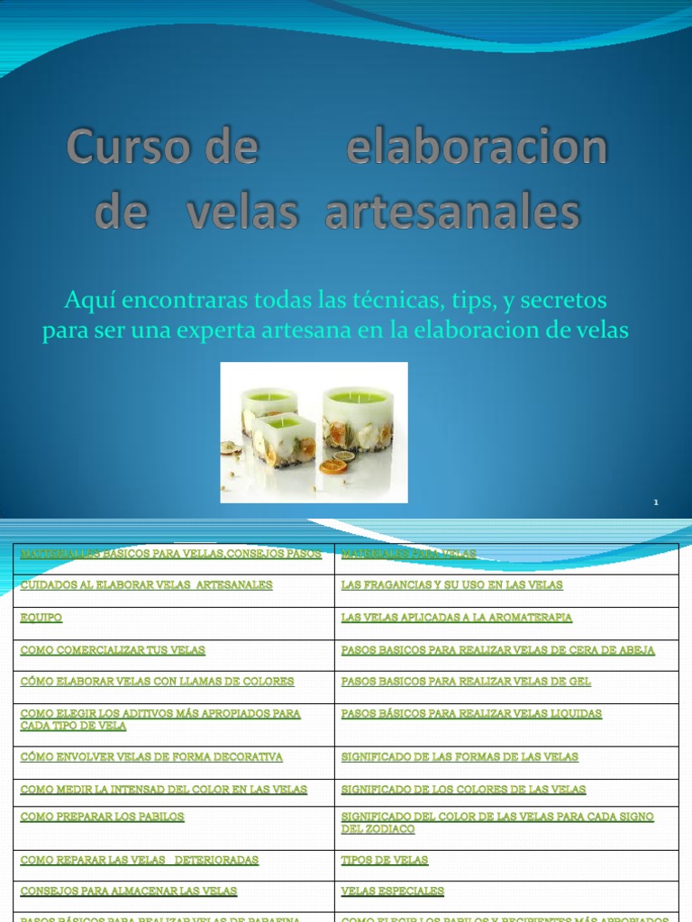 Curso de Elaboracion de Velas Artesanales | Aromaterapia | Aluminio