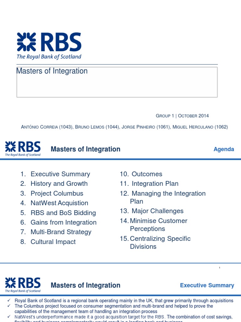 RBS Report | PDF | Mergers And Acquisitions | Strategic Management