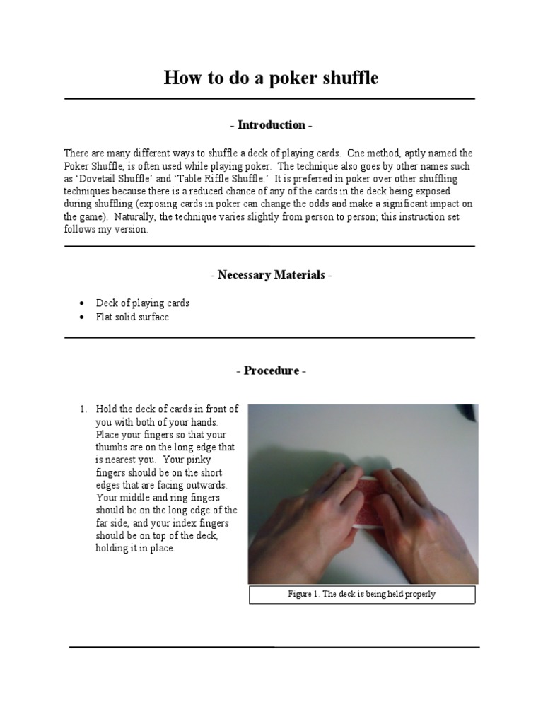 How To Do A Poker Shuffle: - Introduction | PDF