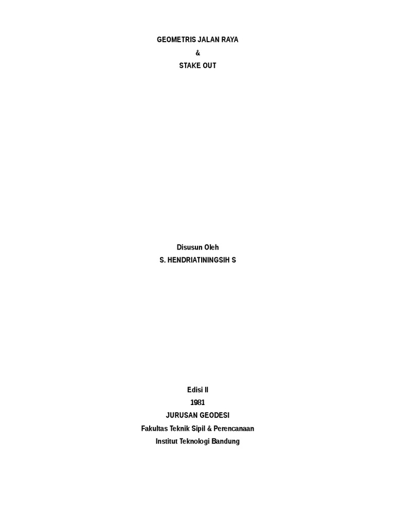 Geometrik Jalan Raya Dan Staking Out | PDF