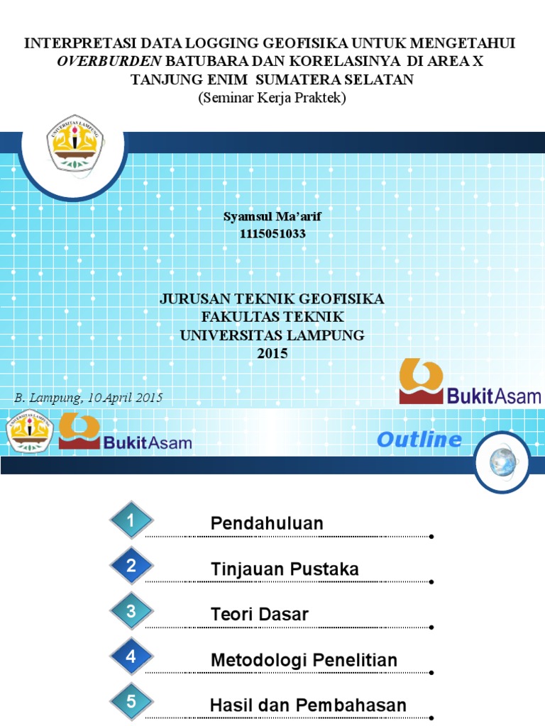 INTERPRETASI DATA LOGGING GEOFISIKA UNTUK MENENTUKAN OVERBURDEN ...