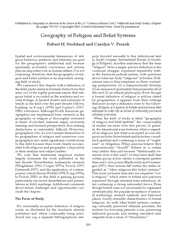 Geography of Religion and Belief Systems | PDF