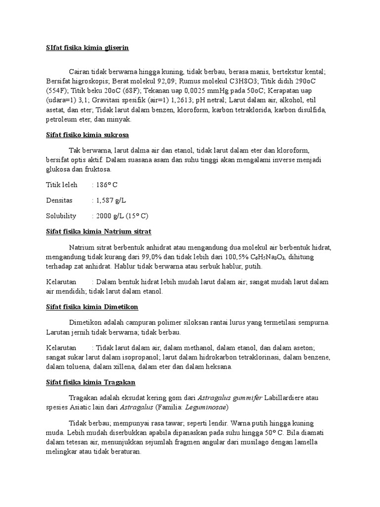 Sifat Fisika Kimia Gom Arab | PDF